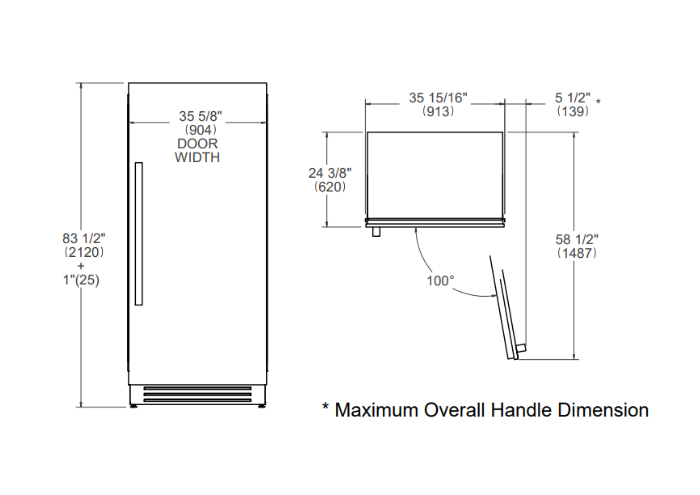 90 cm Built-in Refrigerator Column | Bertazzoni